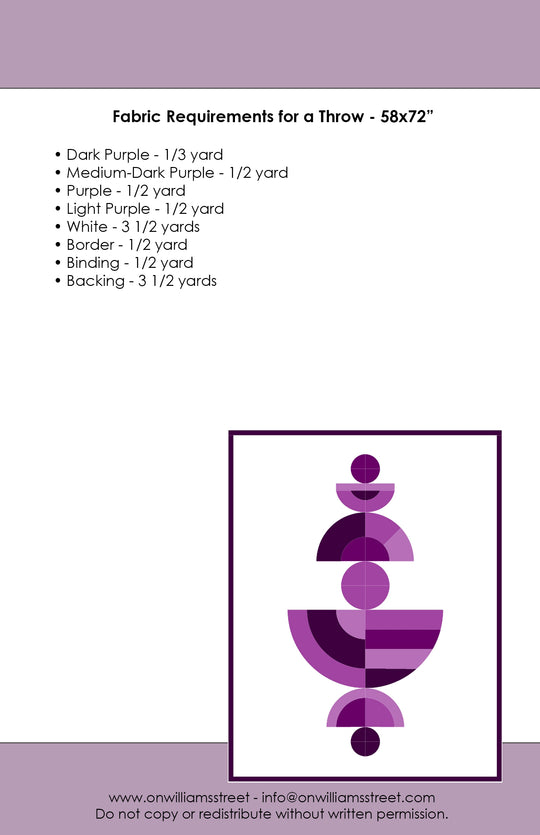 Stacked Modern Curved Quilt Pattern - PDF Download – On Williams Street